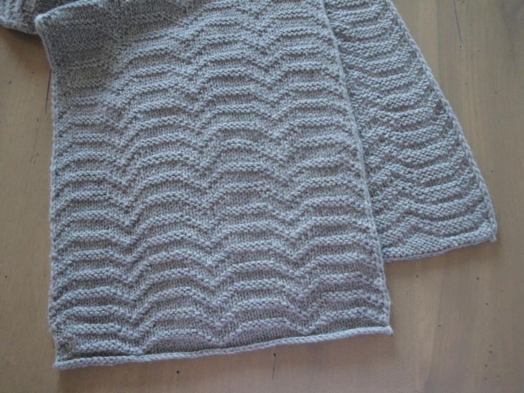 Chevron Stitch Scarf Knitting Pattern, Ripple Texture, Sport Weight ...