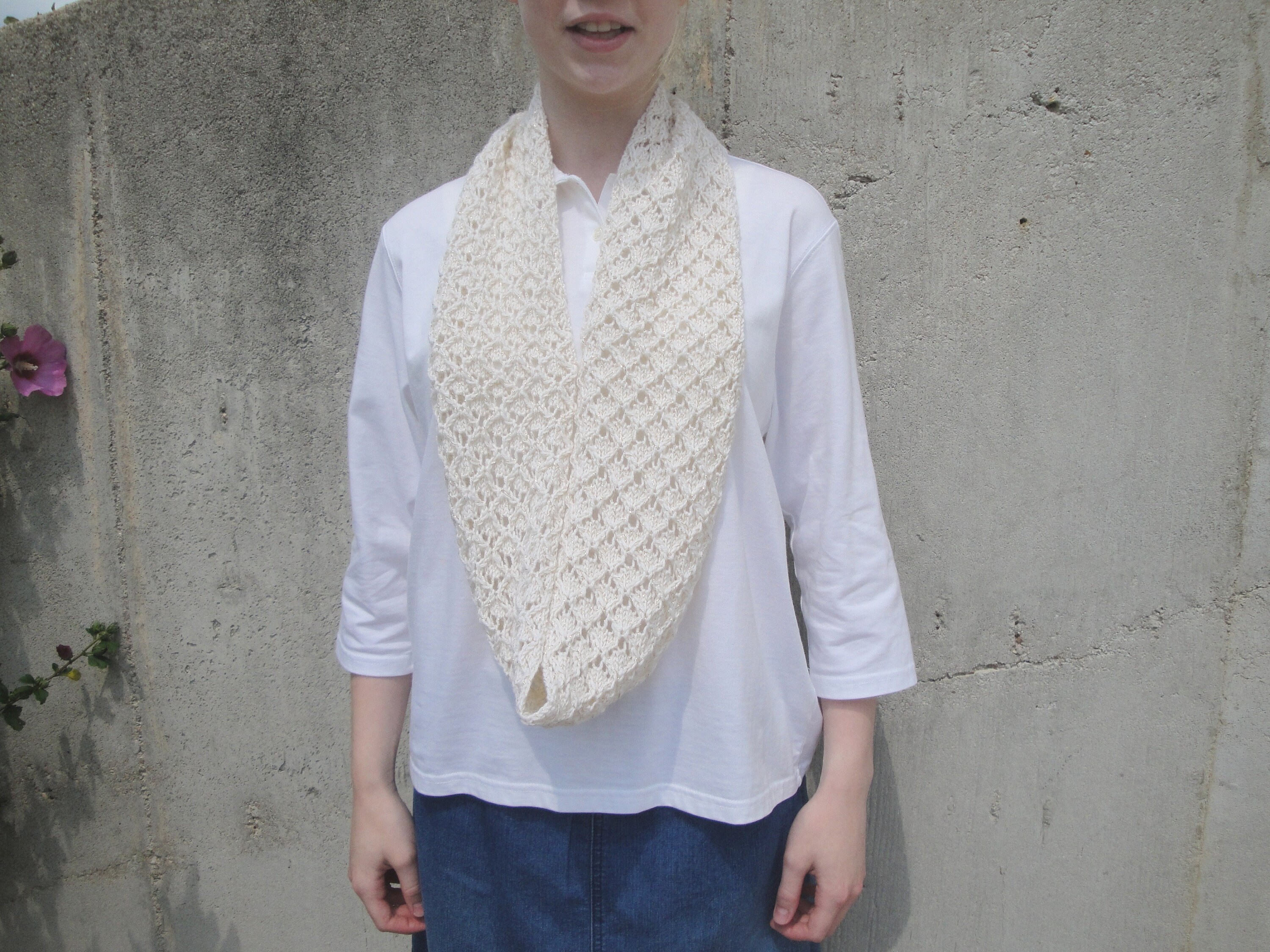 Diamond Lace Infinity Scarf Knitting Pattern Lattice Lace DK | Etsy