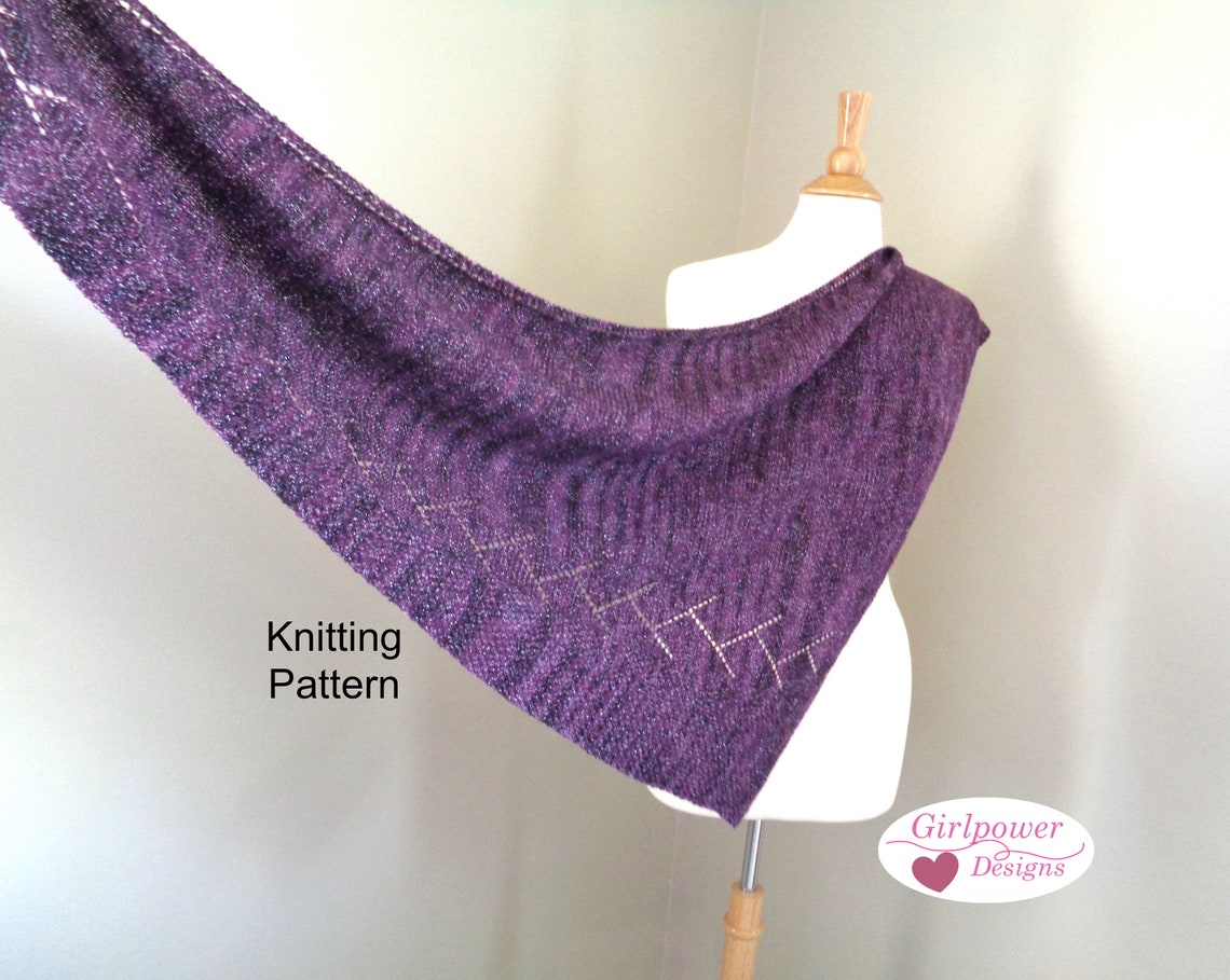 Asymmetrical Shawl Knitting Pattern Side to Side Linear | Etsy
