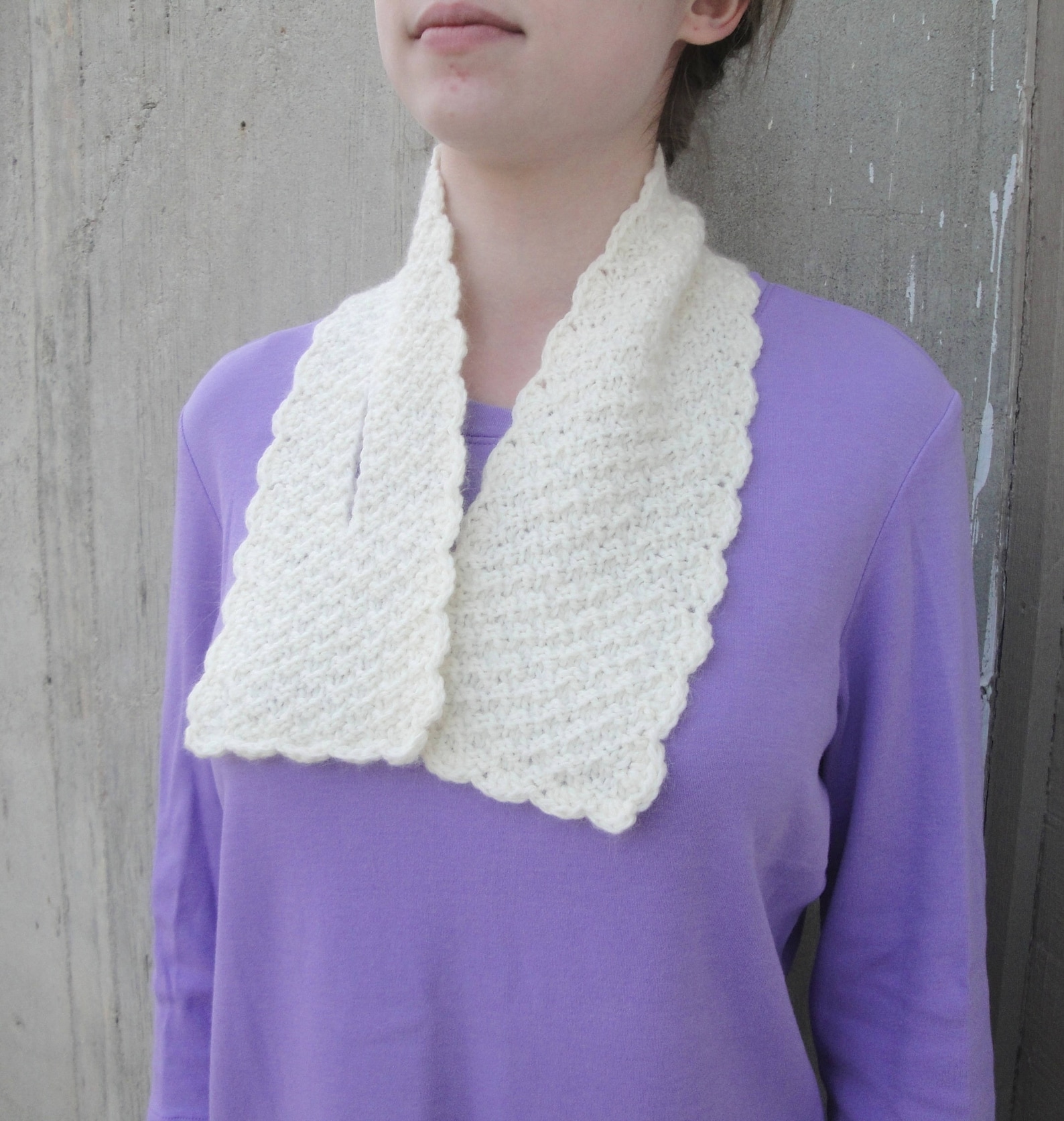Pull Through Scarf Knitting Pattern, Easy Ascot Neck Warmer, Office ...