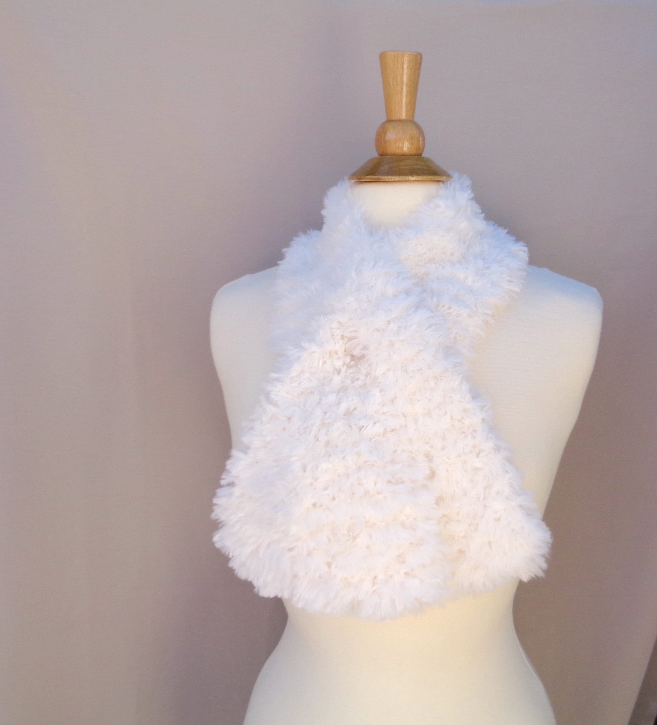 Faux Fur Neck Warmer Scarf Knitting Pattern, Pull Through Keyhole Scarf ...