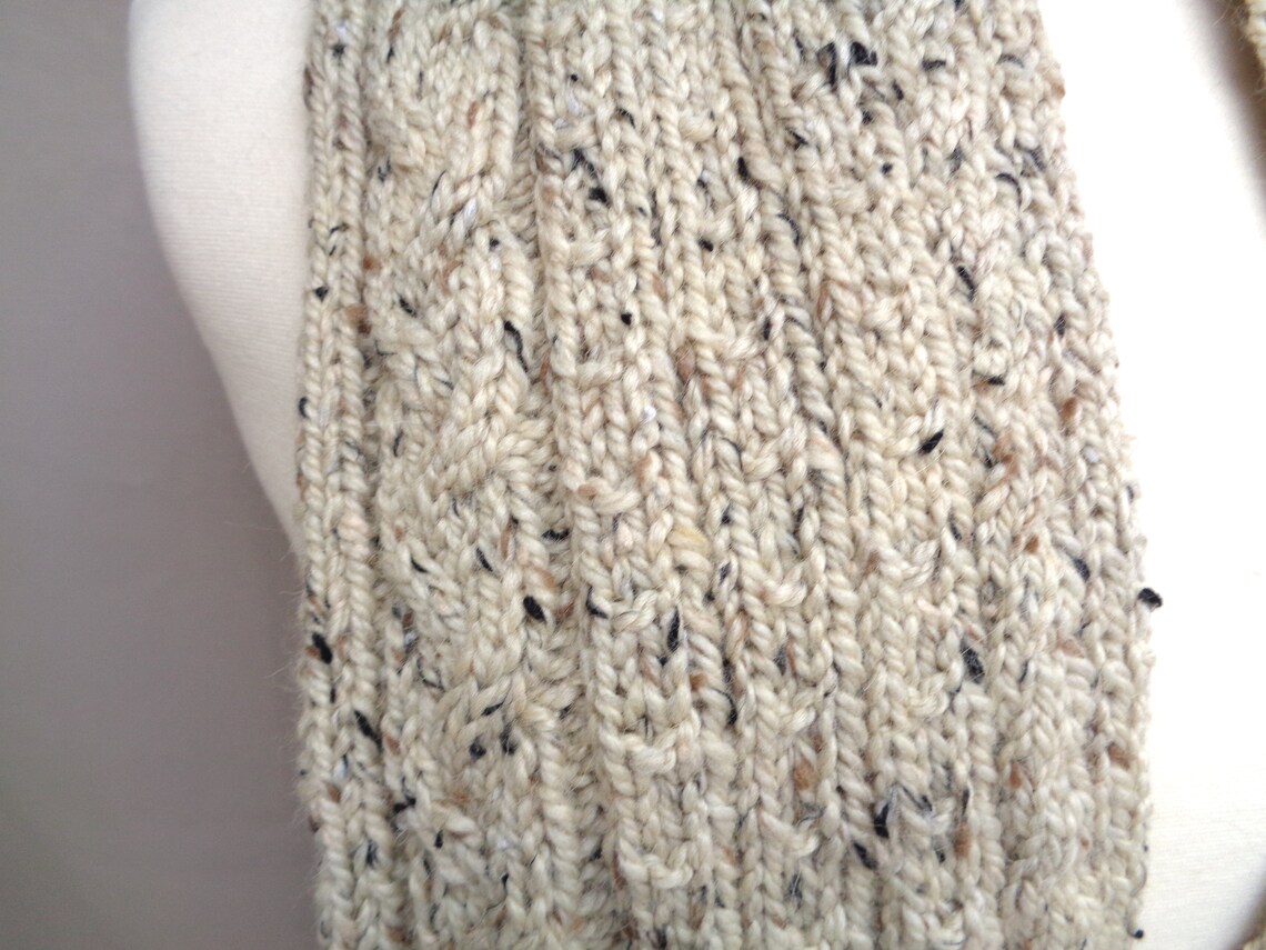 Keyhole Scarf With Cable Stitch, Knitting Pattern, Pull Through Neck ...