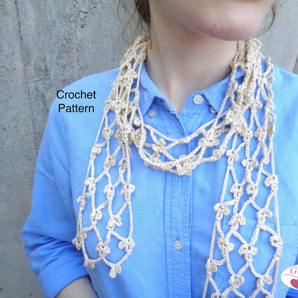 Crochet Necklace Scarf - Etsy