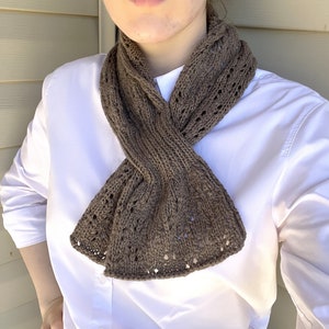Eyelets Lace Keyhole Scarf Knitting Pattern, Pull Through Neck Warm ...