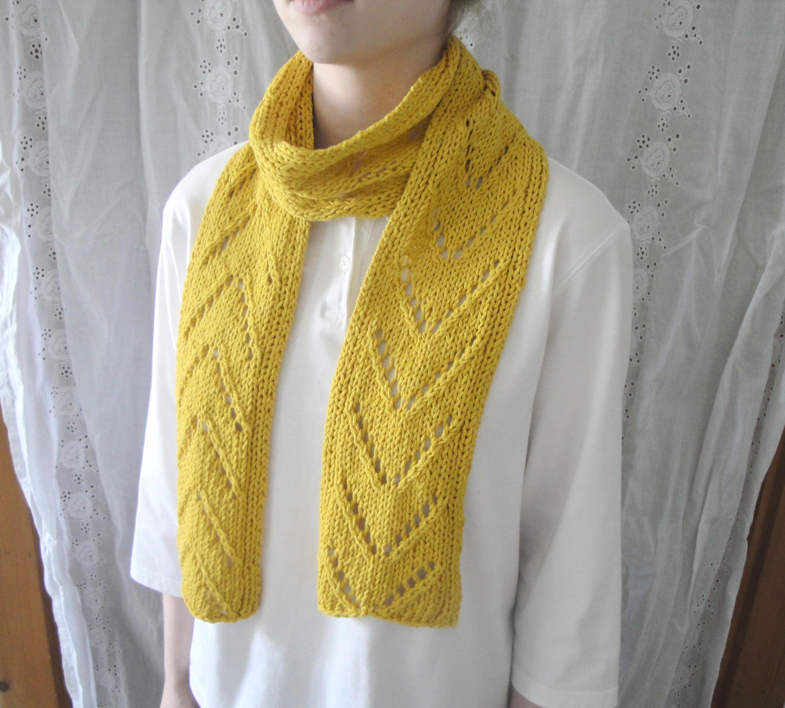 Chevron Lace Scarf Knitting Pattern Arrow Lace Easy Knit | Etsy