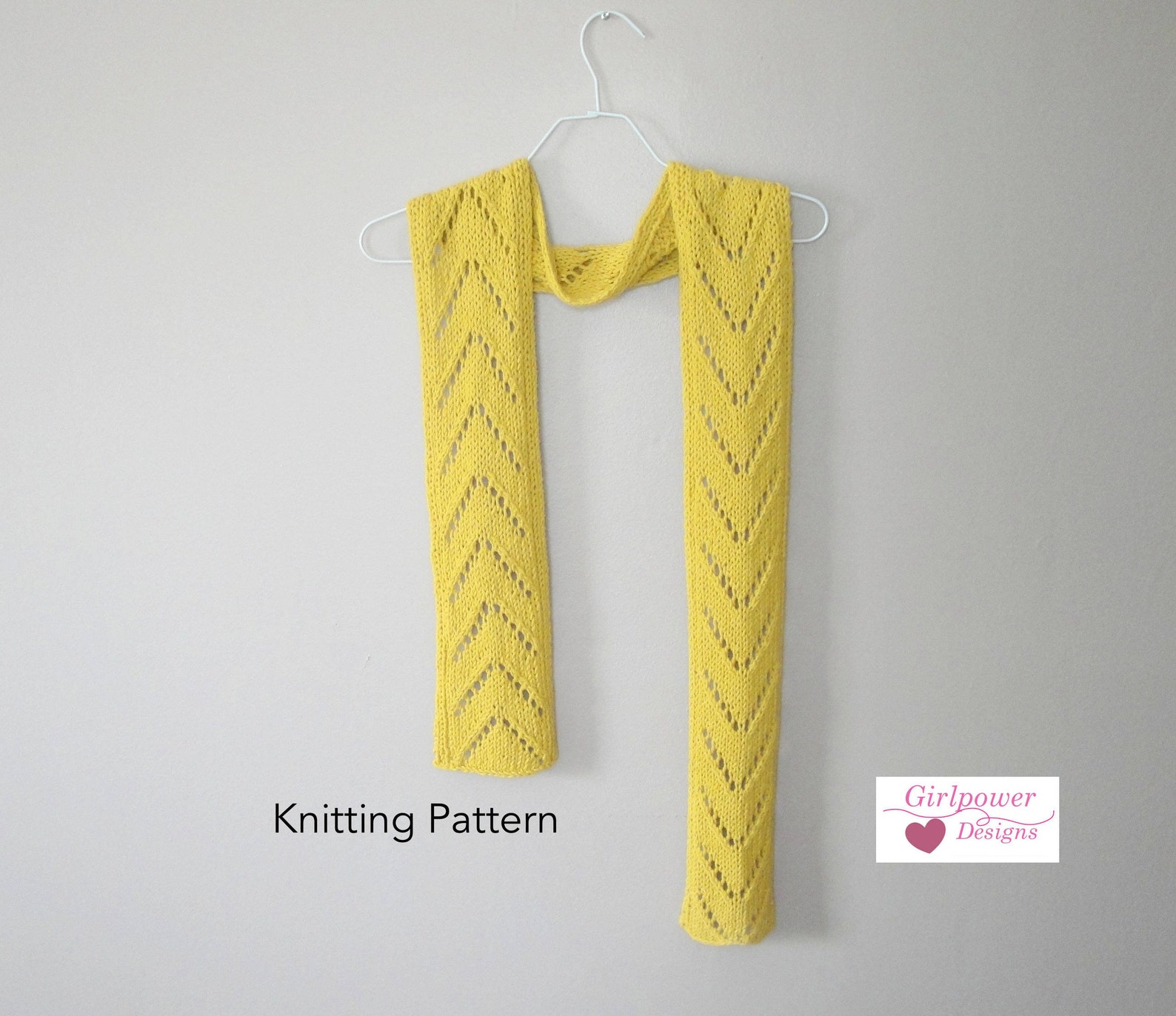 Chevron Lace Scarf Knitting Pattern Arrow Lace Easy Knit - Etsy