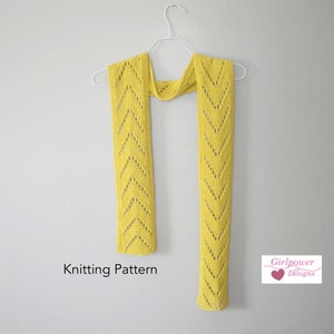Chevron Lace Scarf Knitting Pattern, Arrow Lace, Easy Knit Pattern ...