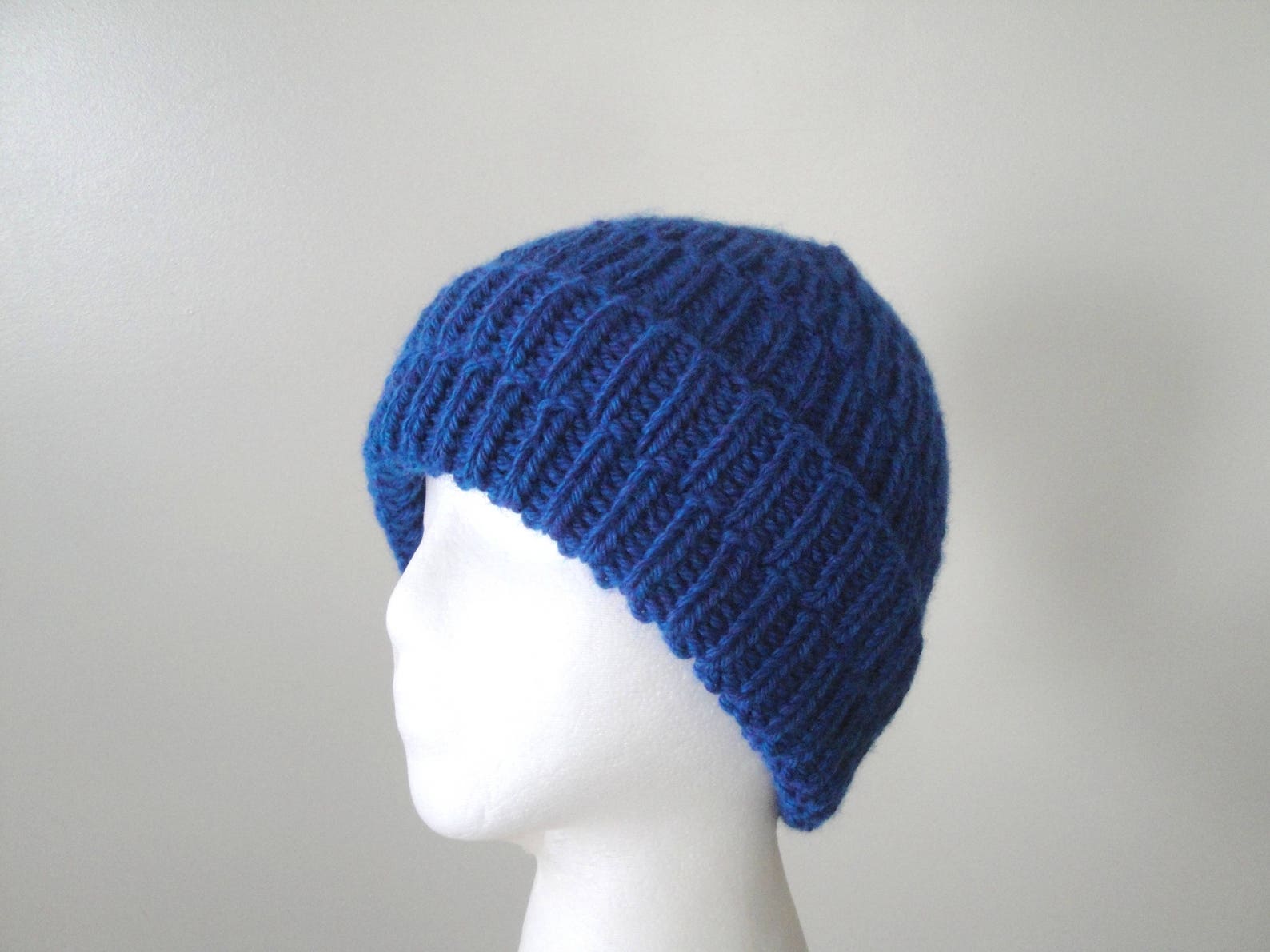 Chunky Ribbed Hat Knitting Pattern Easy Knit Beanie Hat Cap | Etsy