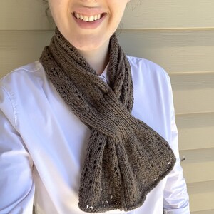 Eyelets Lace Keyhole Scarf Knitting Pattern, Pull Through Neck Warm ...