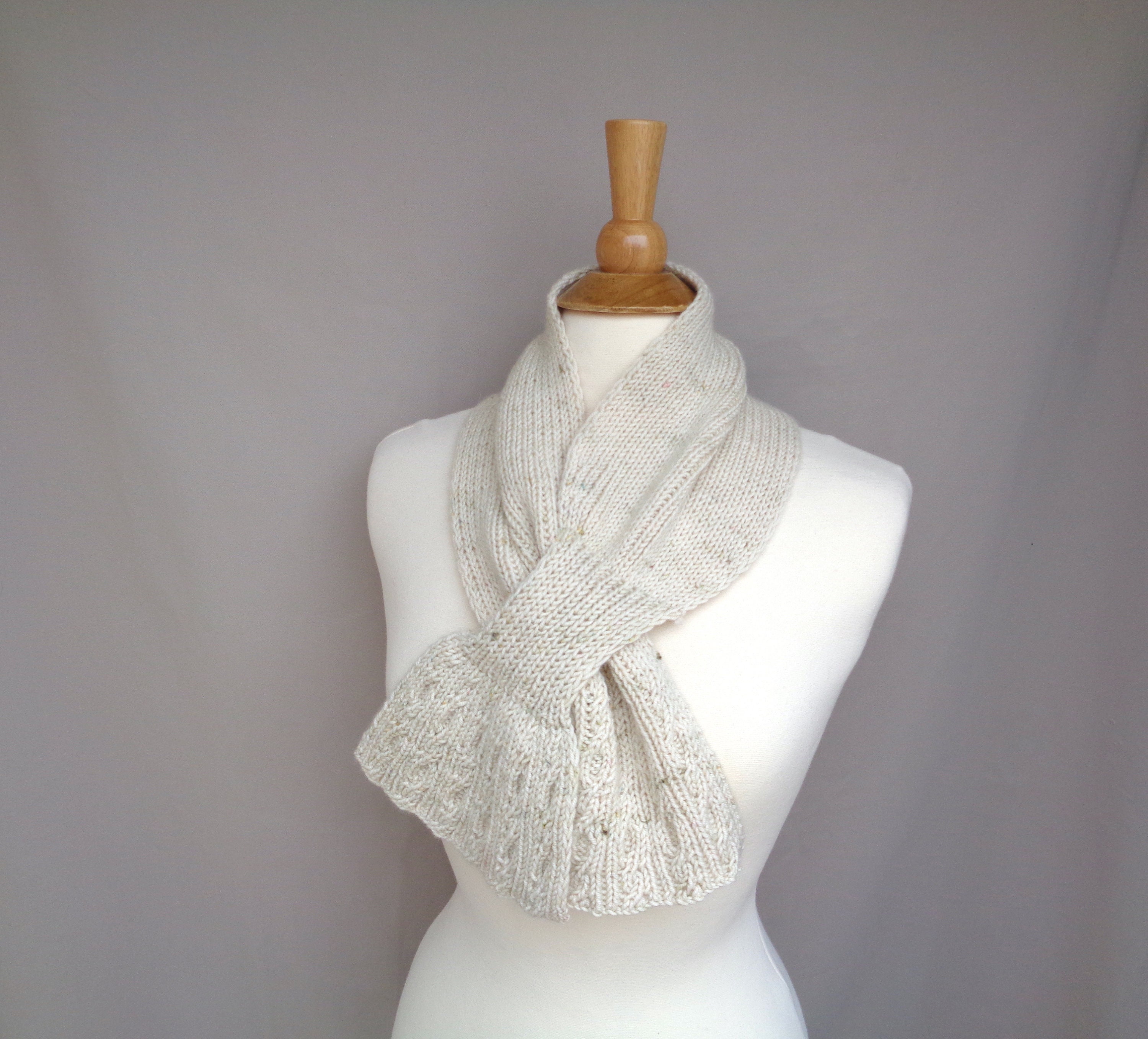 Cable & Rib Keyhole Scarf Knitting Pattern Pull Through Neck | Etsy