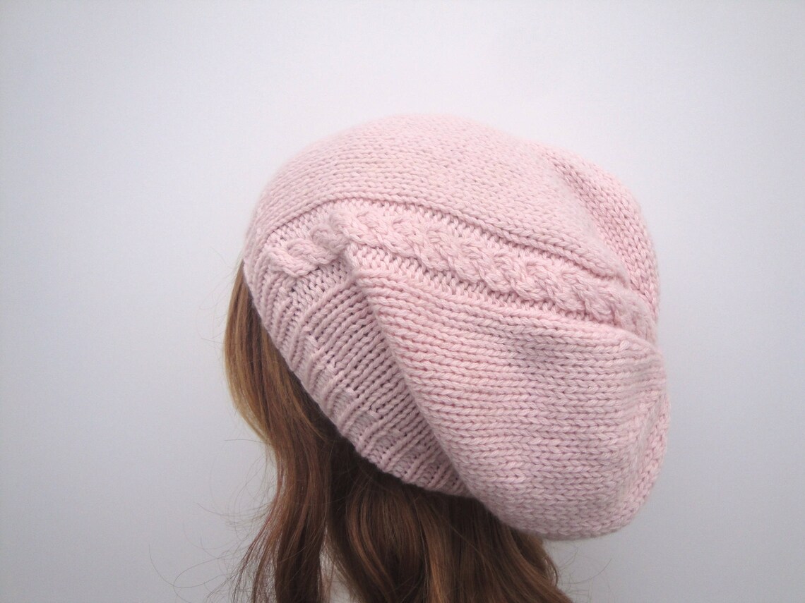 Easy Slouch Hat PDF Knitting Pattern Cable Detail Beanie - Etsy