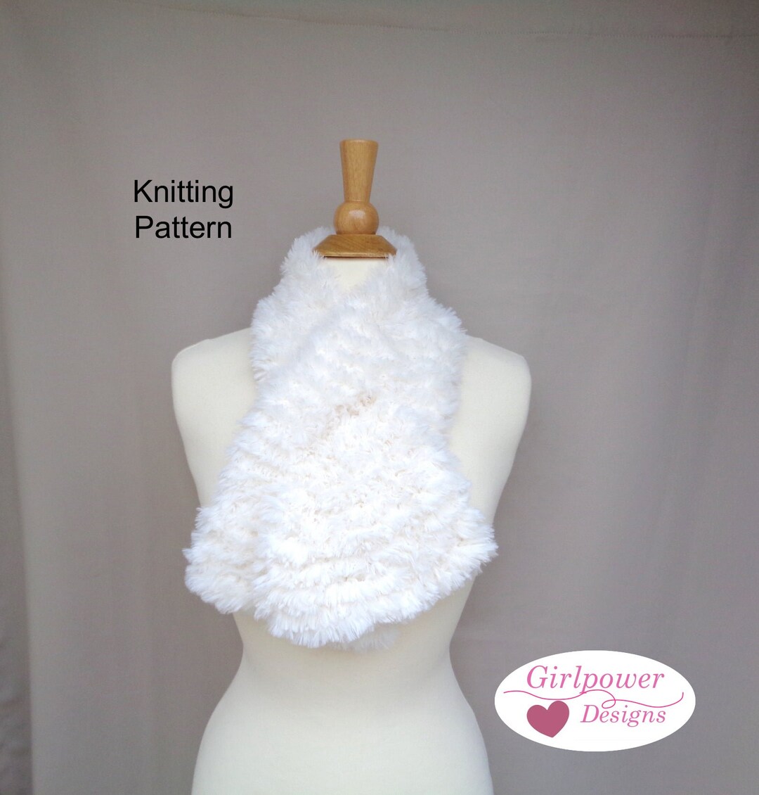 Faux Fur Neck Warmer Scarf Knitting Pattern, Pull Through Keyhole Scarf ...