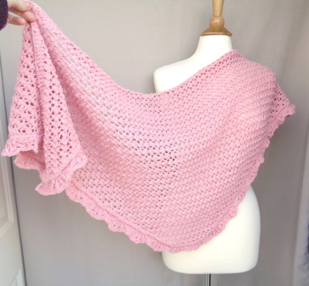 Trellis Lace Shawl Wrap Knitting Pattern, Side to Side Shawl, Eyelet ...