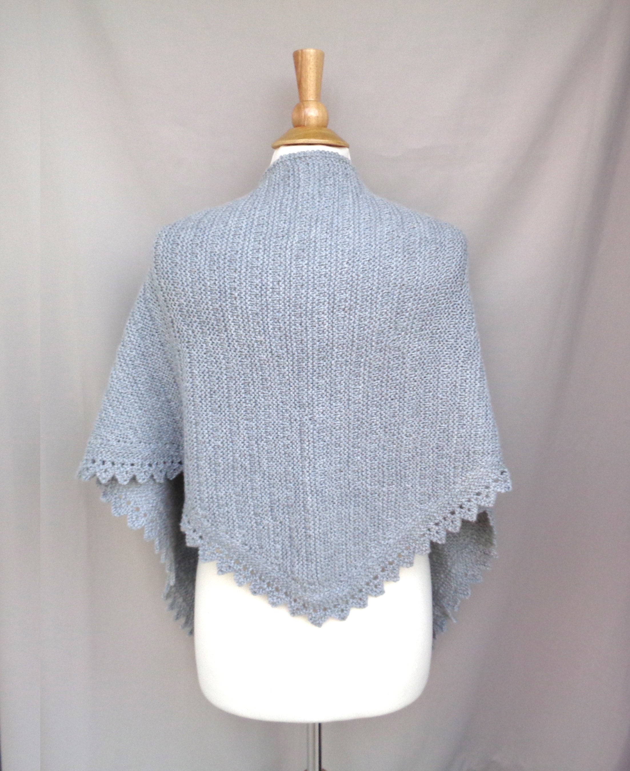 Textured Garter Shawl With Sawtooth Lace Edging Knitting - Etsy Australia