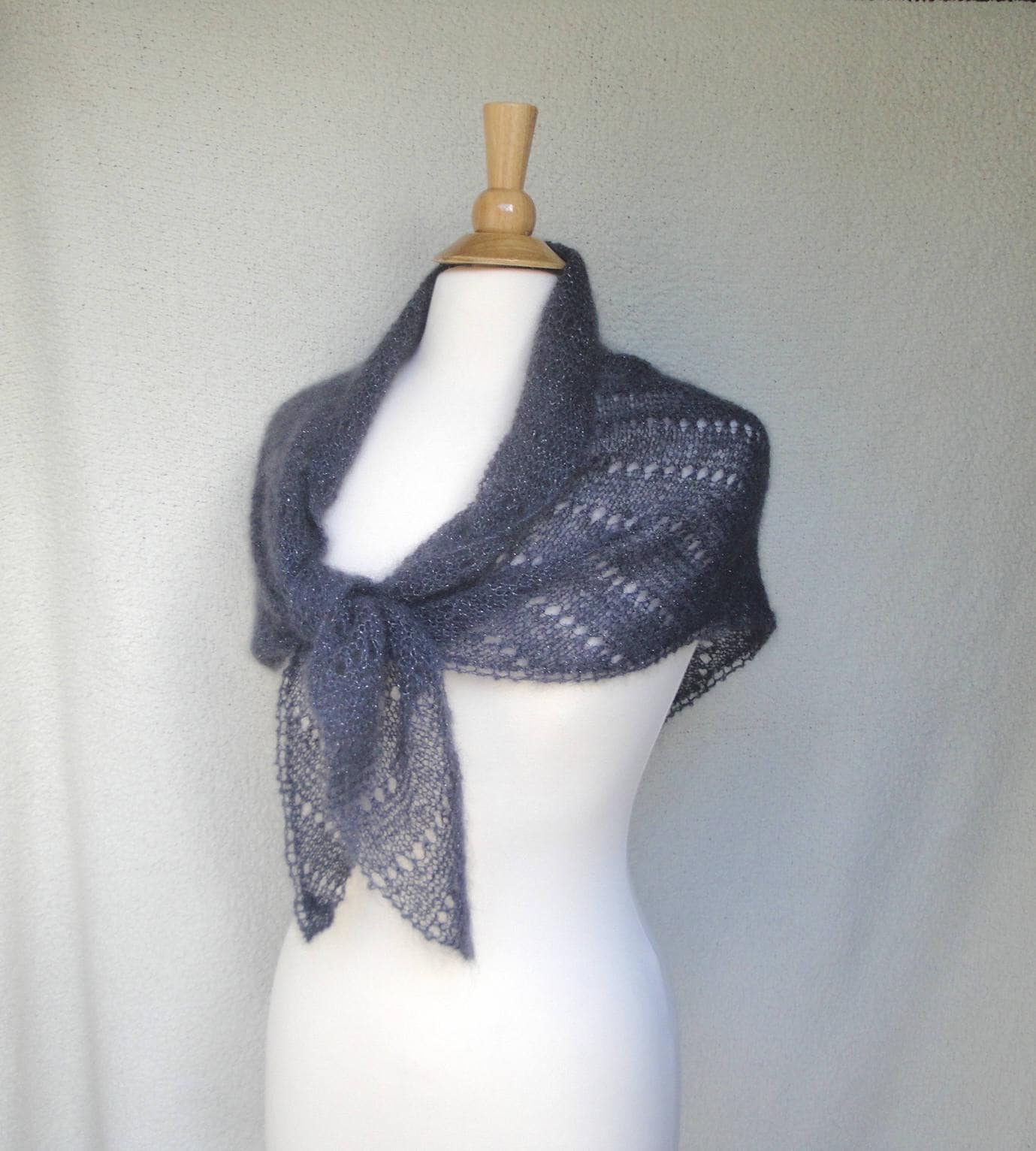 Easy Lace Shawl Knitting Pattern Eyelet Rows Garter Stitch | Etsy