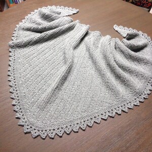 Textured Garter Shawl With Sawtooth Lace Edging, Knitting Pattern ...