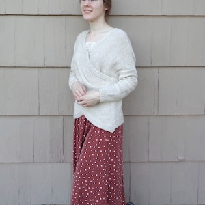 Cross Front Sweater Knitting Pattern, Wrap Front Pullover, Stylish ...