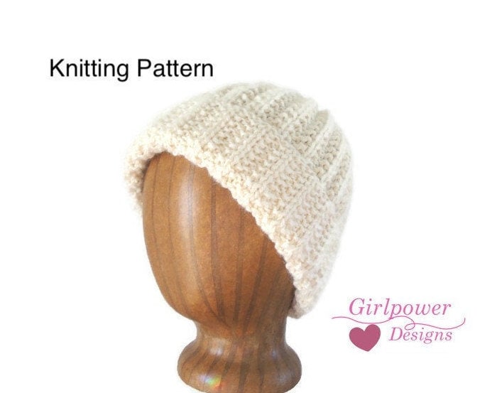 Easy Knitting Pattern Ribbed Hat Beanie Kids Women Men - Etsy