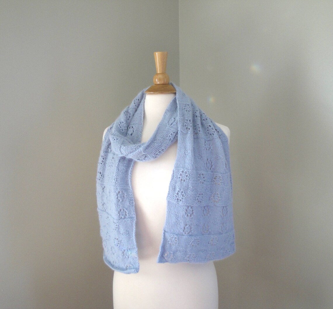 Lace Snowflake Scarf Knit Pattern, Sport Weight Yarn, Lacy Stars, Women ...