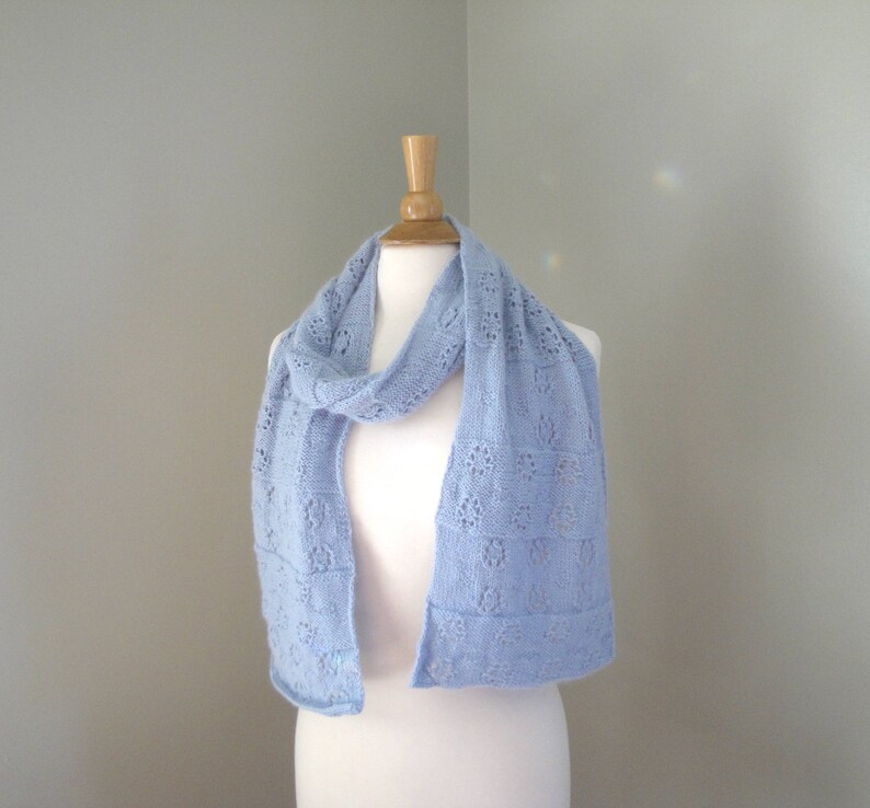 Lace Snowflake Scarf Knit Pattern, Sport Weight Yarn, Lacy Stars, Women ...