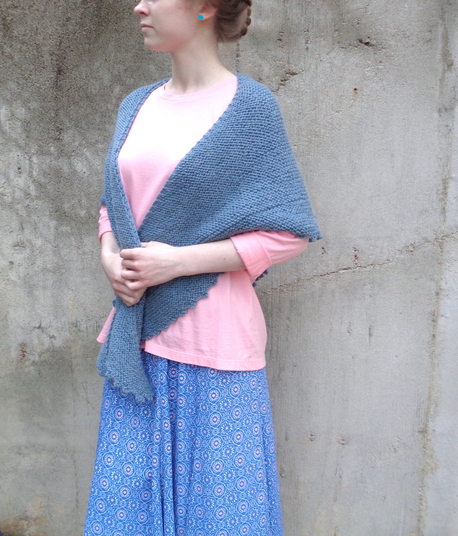 Shoulder Shawl With Picot Edge, Knitting Pattern, Worsted Yarn, Prayer ...