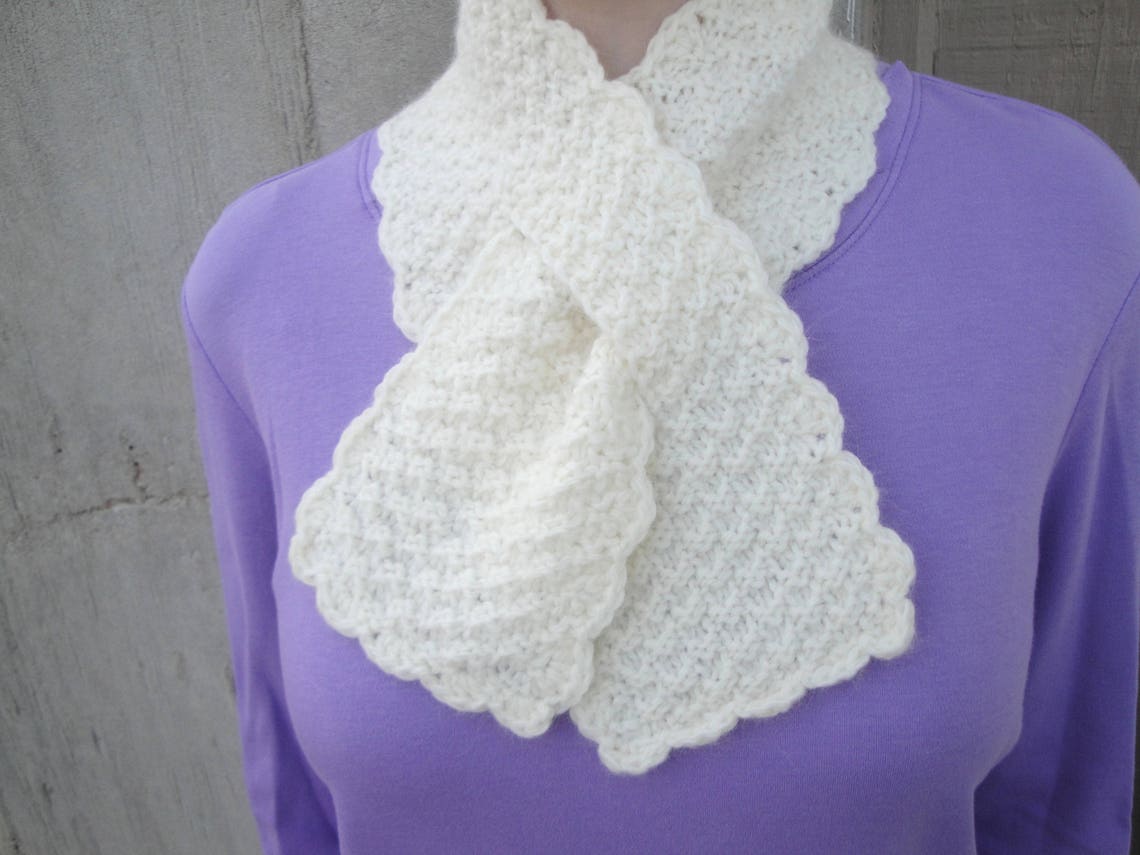 Pull Through Scarf Knitting Pattern Easy Ascot Neck Warmer | Etsy