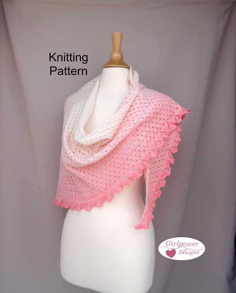 Eyelet Blossom Shawl, Knitting Pattern, Fingering Yarn, Top Down ...