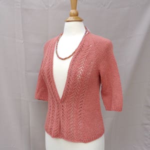 Open Front Cardigan Knitting Pattern, Lace Front, Raglan Shaped Elbow ...