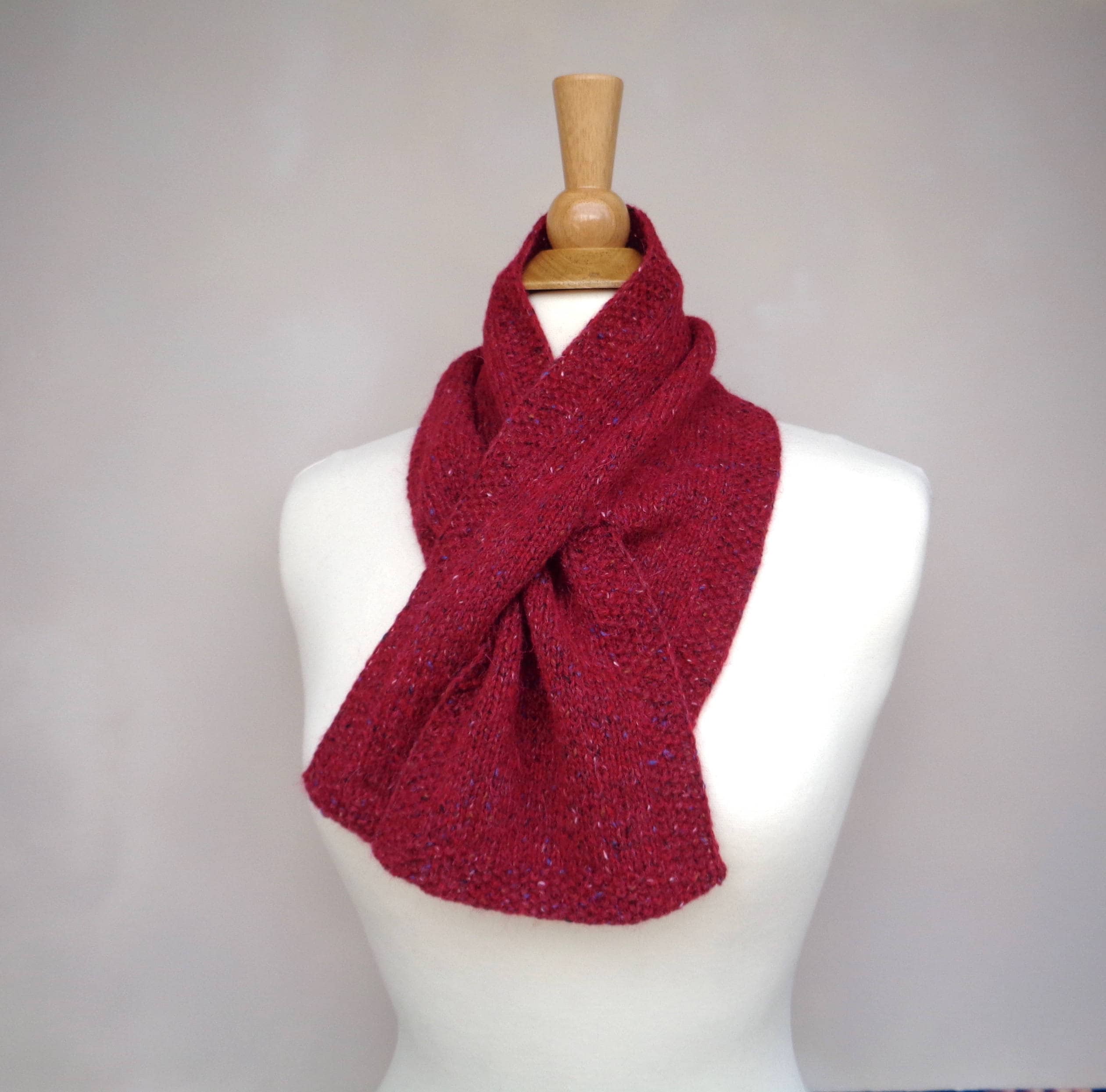 Keyhole Scarf Knitting Pattern Stockinette With Seed Stitch - Etsy