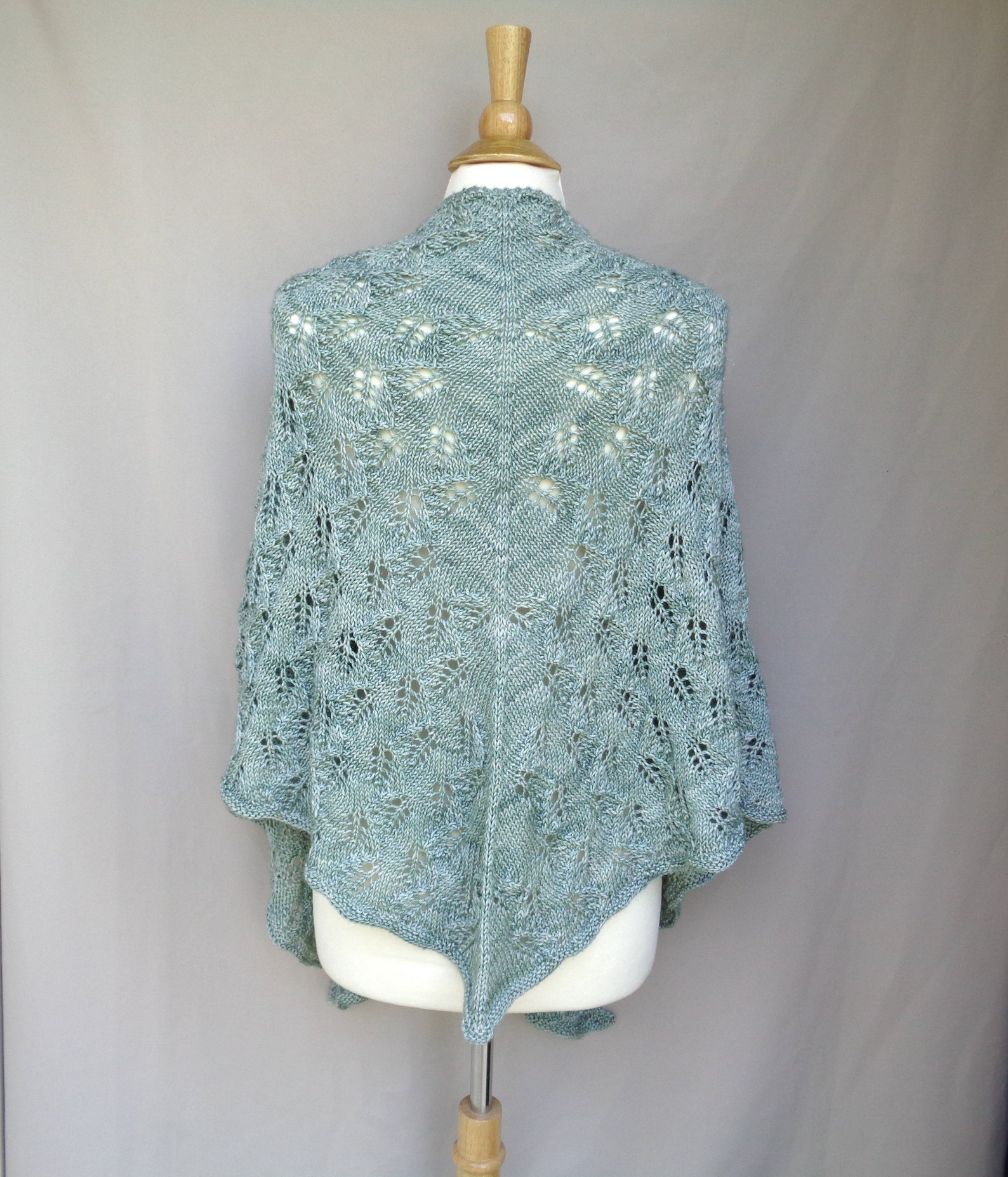 Full Leaf Shawl Knitting Pattern Ivy Lace Leaves Dk Yarn - Etsy