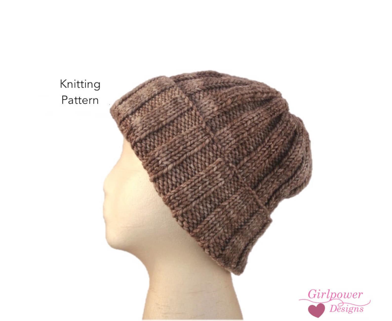 Ribbed Beanie Knitting Pattern Knit Hat Pattern Quick Easy | Etsy