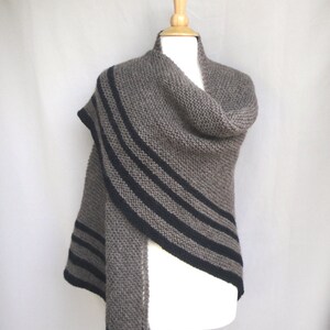 Garter Stitch Shawl With Border Stripes Knitting Pattern, Outlander ...