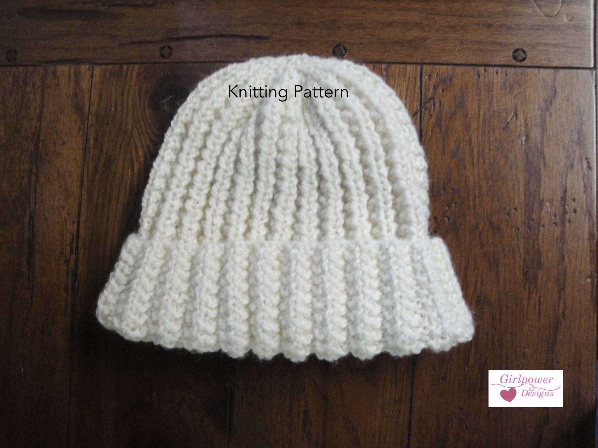 Easy Knitting Pattern Ribbed Hat Beanie Kids Women Men - Etsy