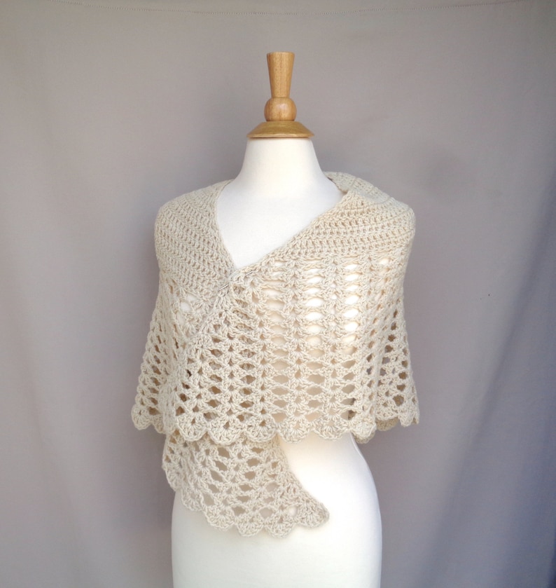 Shawl With Lace Border Crochet Pattern, Top Down Triangle Shape, DK ...
