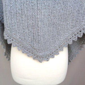 Textured Garter Shawl With Sawtooth Lace Edging, Knitting Pattern ...