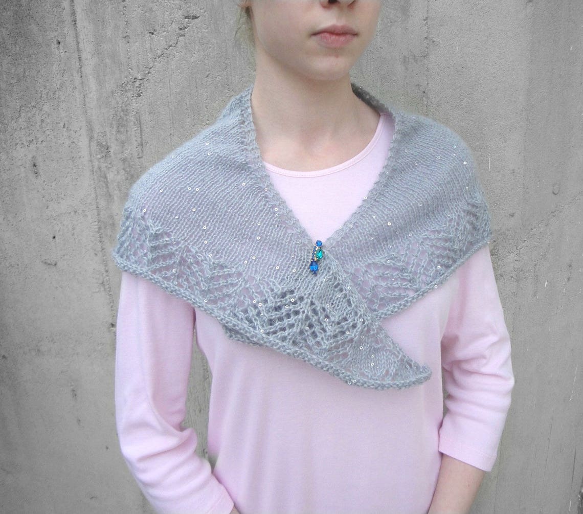Shoulder Shawl Knitting Pattern, Small Shawl Wrap, Triangle Scarf, Lace ...