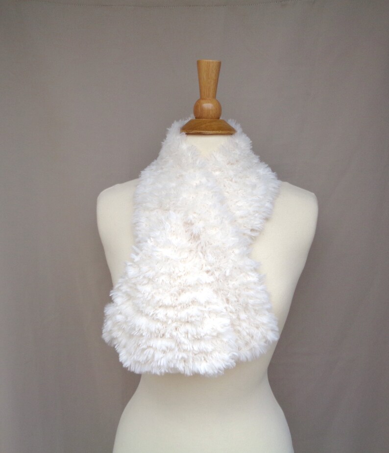 Faux Fur Neck Warmer Scarf Knitting Pattern, Pull Through Keyhole Scarf ...