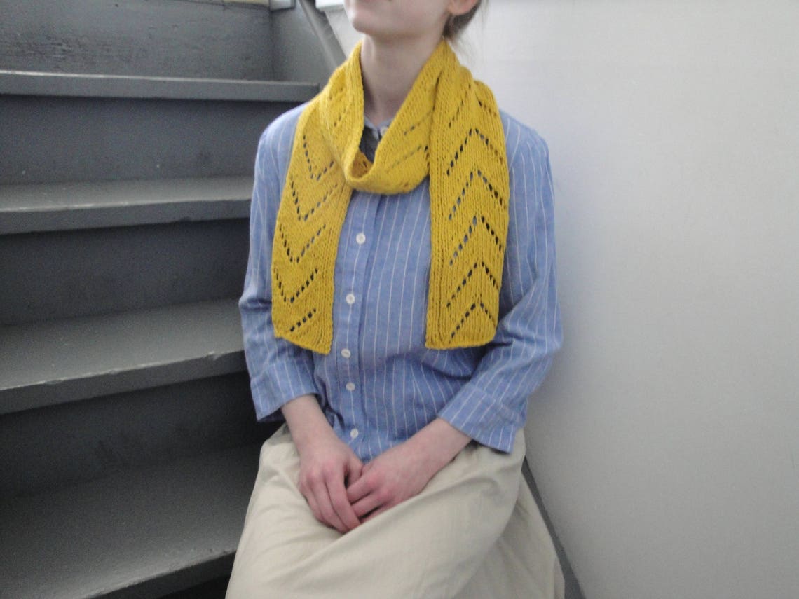 Chevron Lace Scarf Knitting Pattern Arrow Lace Easy Knit - Etsy