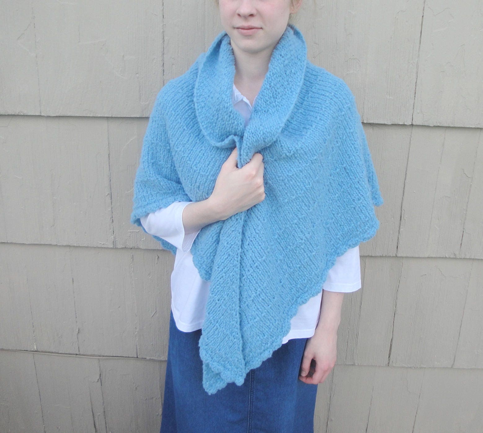 Cozy Shawl Knitting Pattern Simple Easy Shawl Wrap Large | Etsy