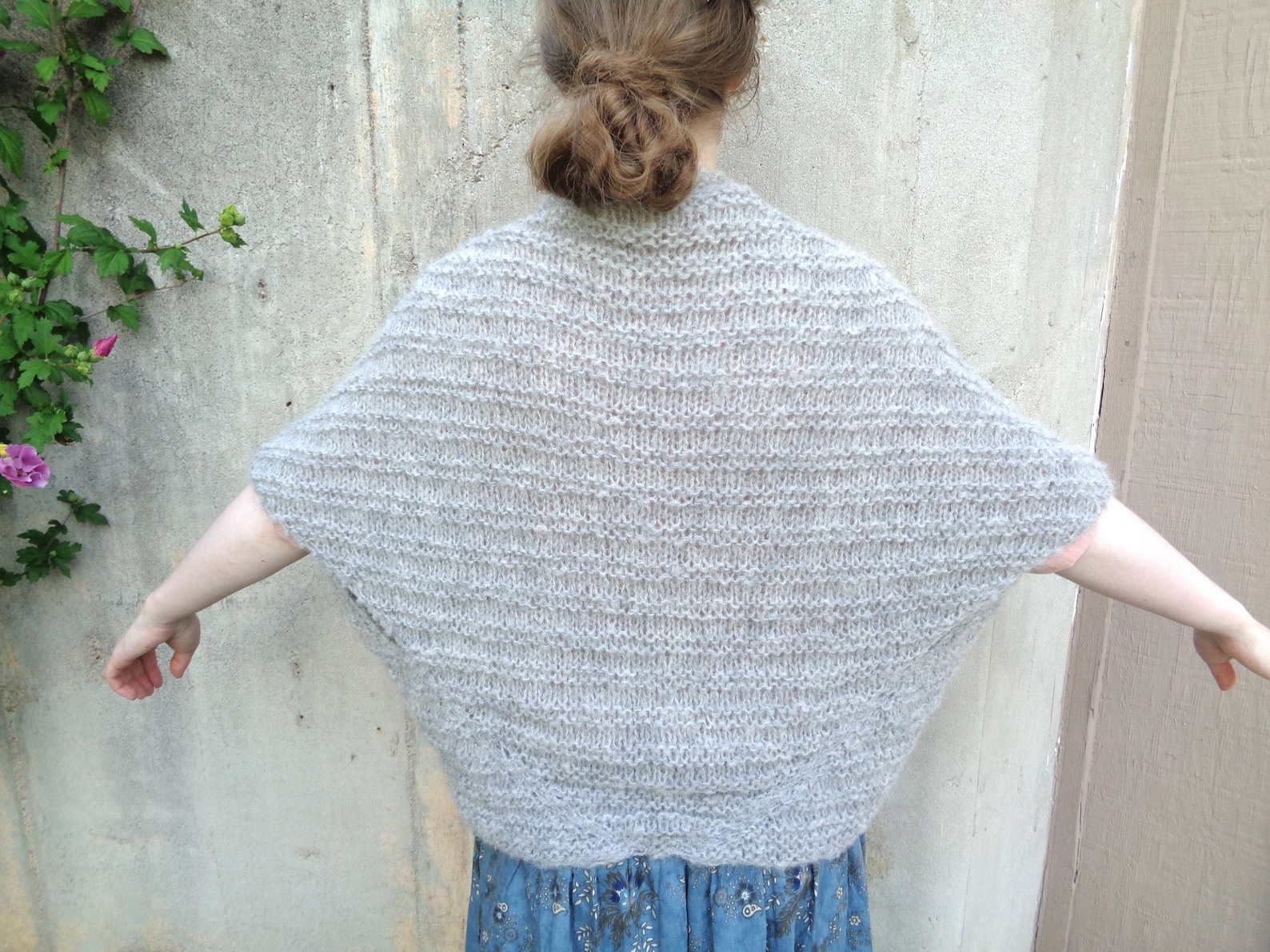 Simple Shrug Wrap Knitting Pattern Easy Knit Oversized - Etsy Canada