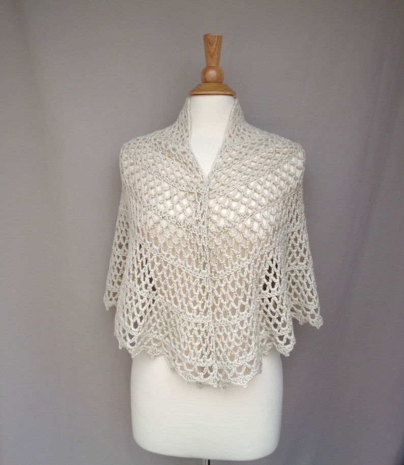 Mesh Lace Shawl Crochet Pattern, Half Circle Shawl, DK Weight Yarn ...