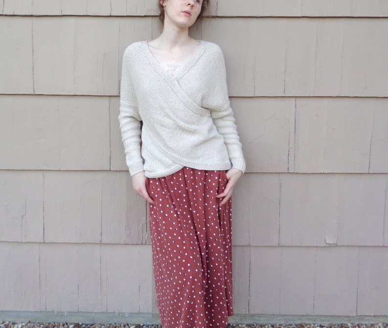 Cross Front Sweater Knitting Pattern Wrap Front Pullover | Etsy