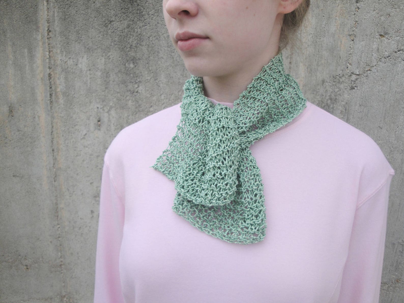 Keyhole Scarflette PDF Knitting Pattern, Easy Knit, Short Scarf, Flared ...