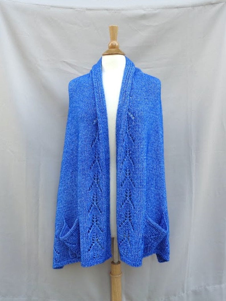 Wrap With Pockets Knitting Pattern Leaf Lace Design Reader - Etsy