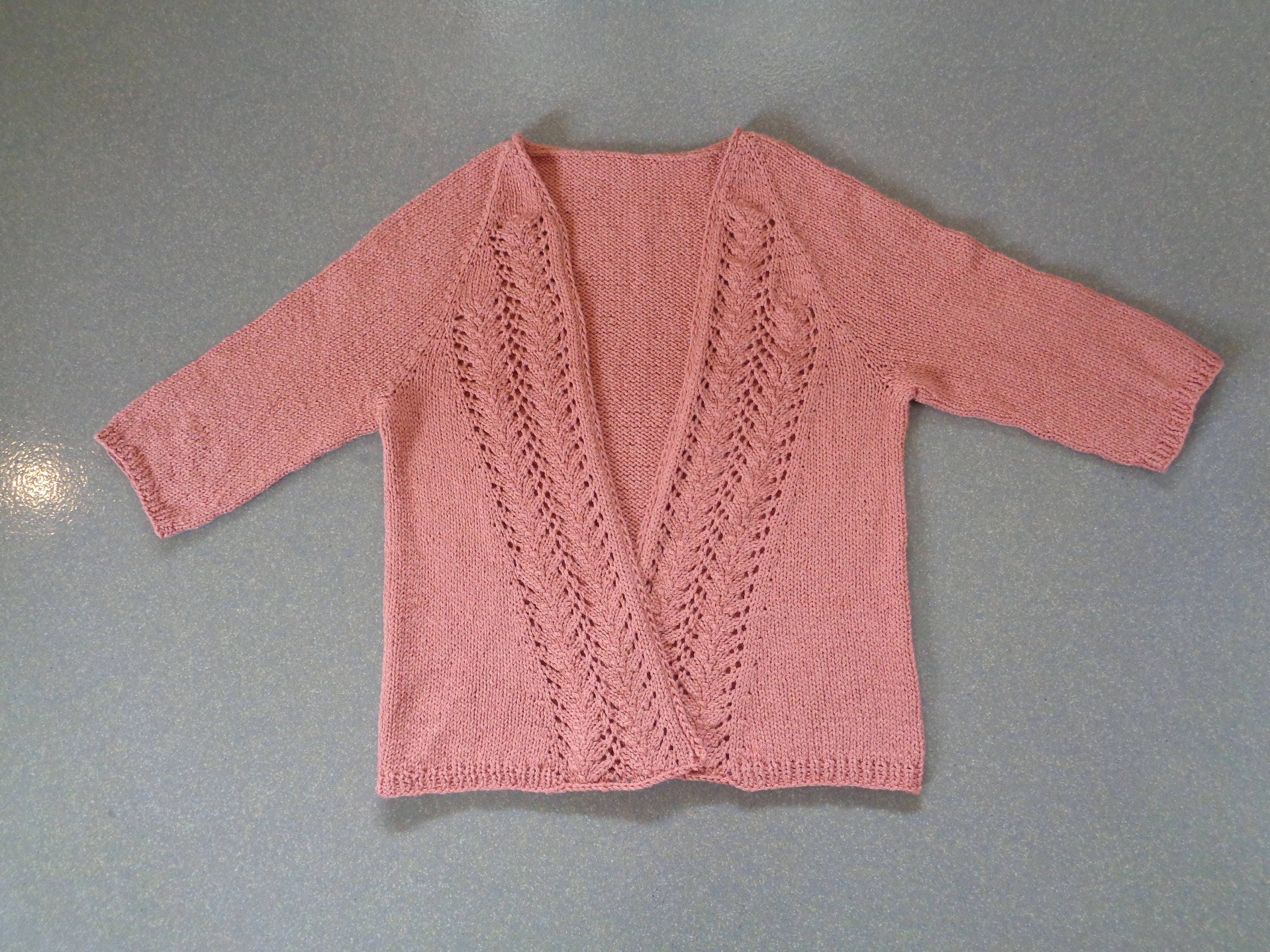 Open Front Cardigan Knitting Pattern Lace Front Raglan | Etsy