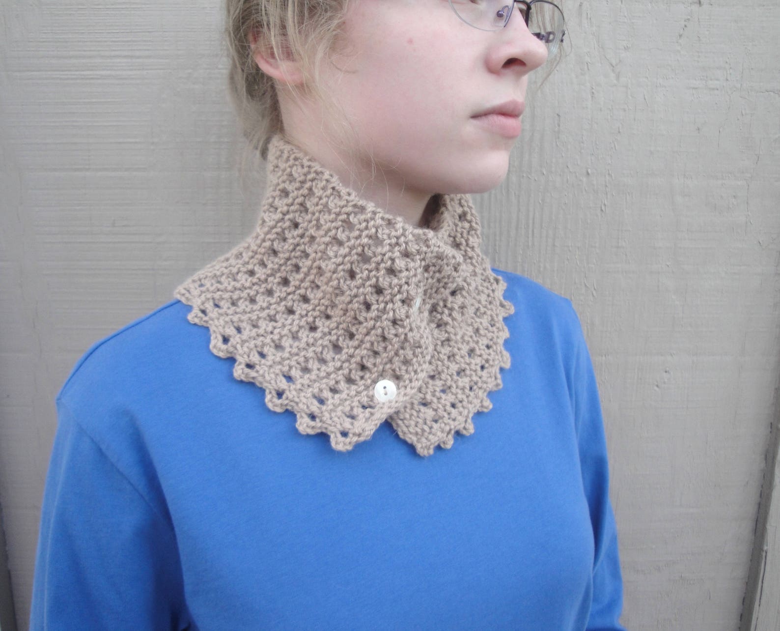 Button Scarf, Easy Knitting Pattern, Neck Warmer Cowl Scarf, Worsted DK ...