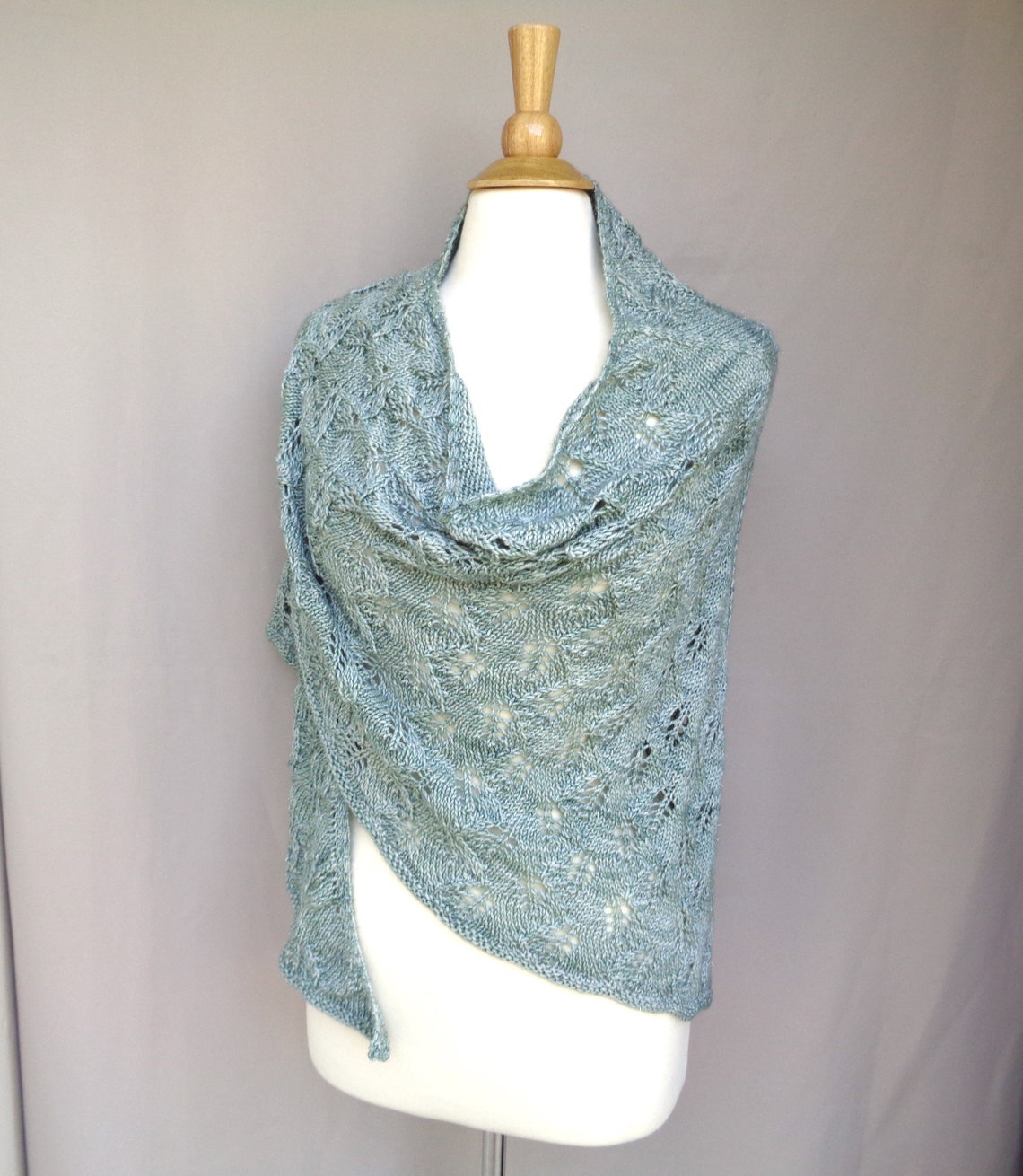 Full Leaf Shawl Knitting Pattern Ivy Lace Leaves Dk Yarn - Etsy