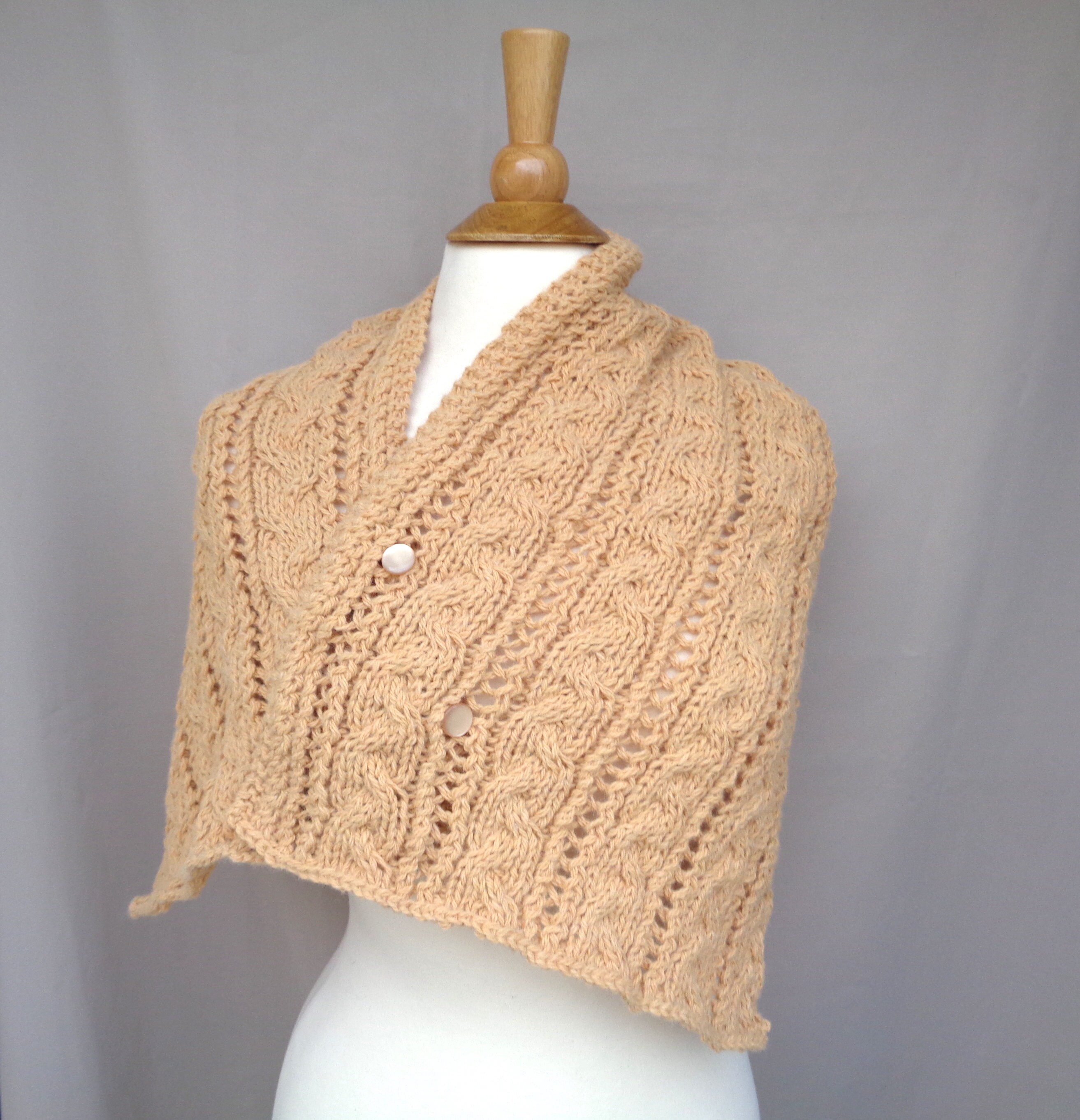 Shoulder Wrap With Cables Knitting Pattern Asymmetrical Wrap | Etsy