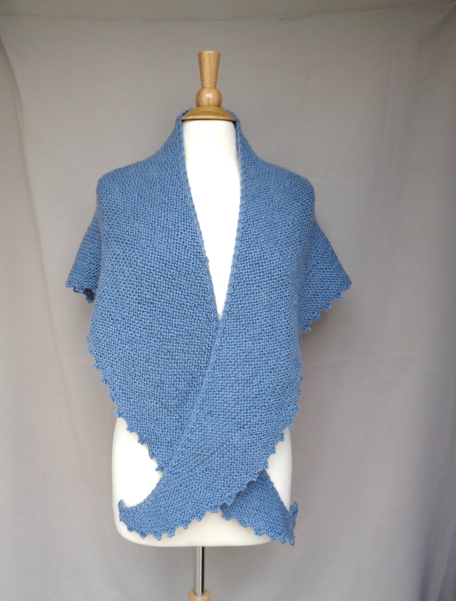 Shoulder Shawl With Picot Edge, Knitting Pattern, Worsted Yarn, Prayer ...