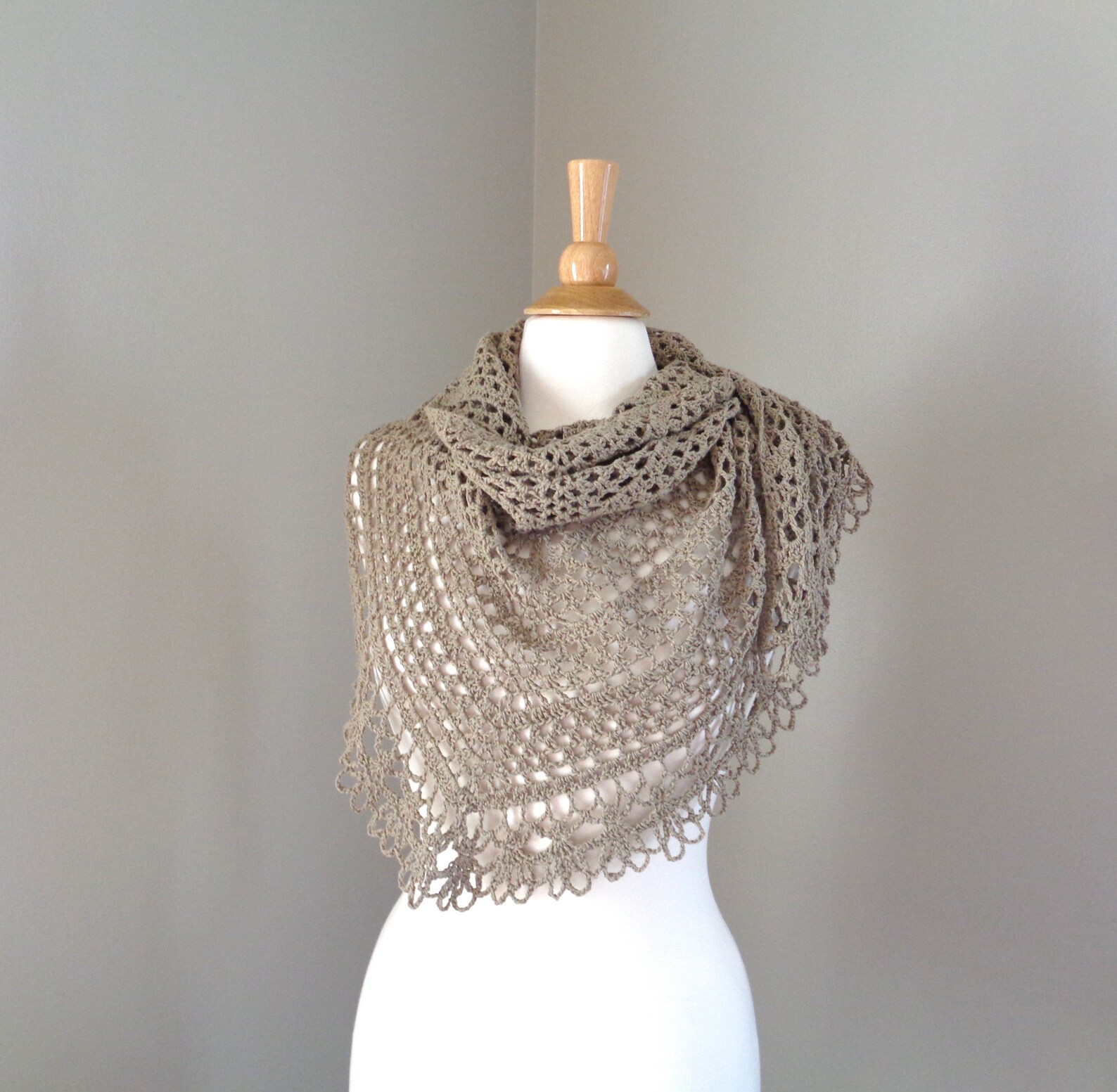 Crochet Shawl Pattern, Top Down, Triangle Shawl, Mesh Texture, Loopy ...